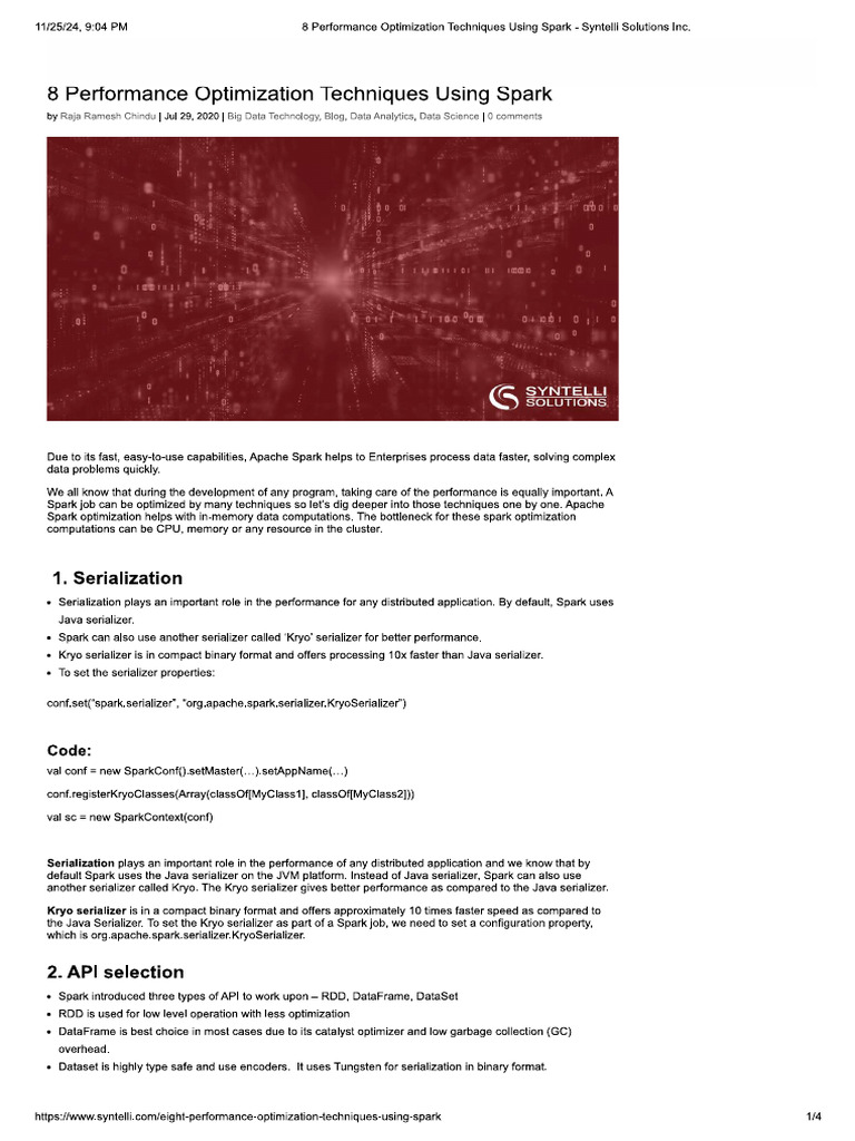 Spark Optimization 1 | PDF