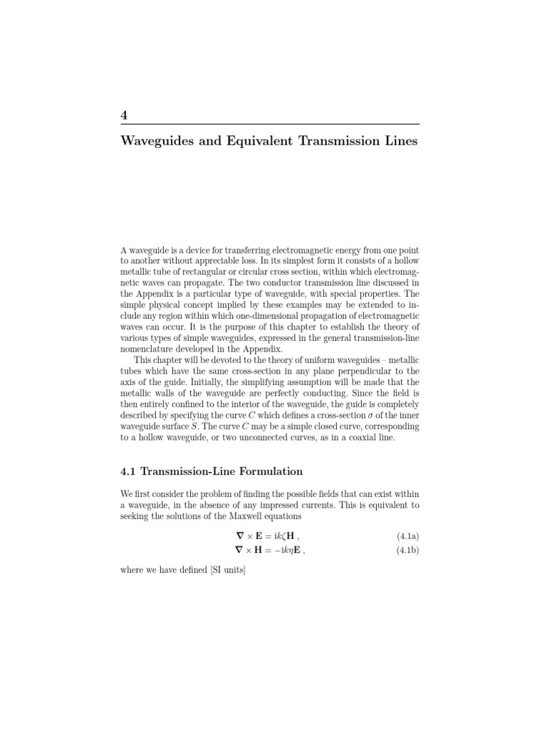 Waveguides and Equivalent Transmission Lines | PDF | Transmission Line | Waveguide