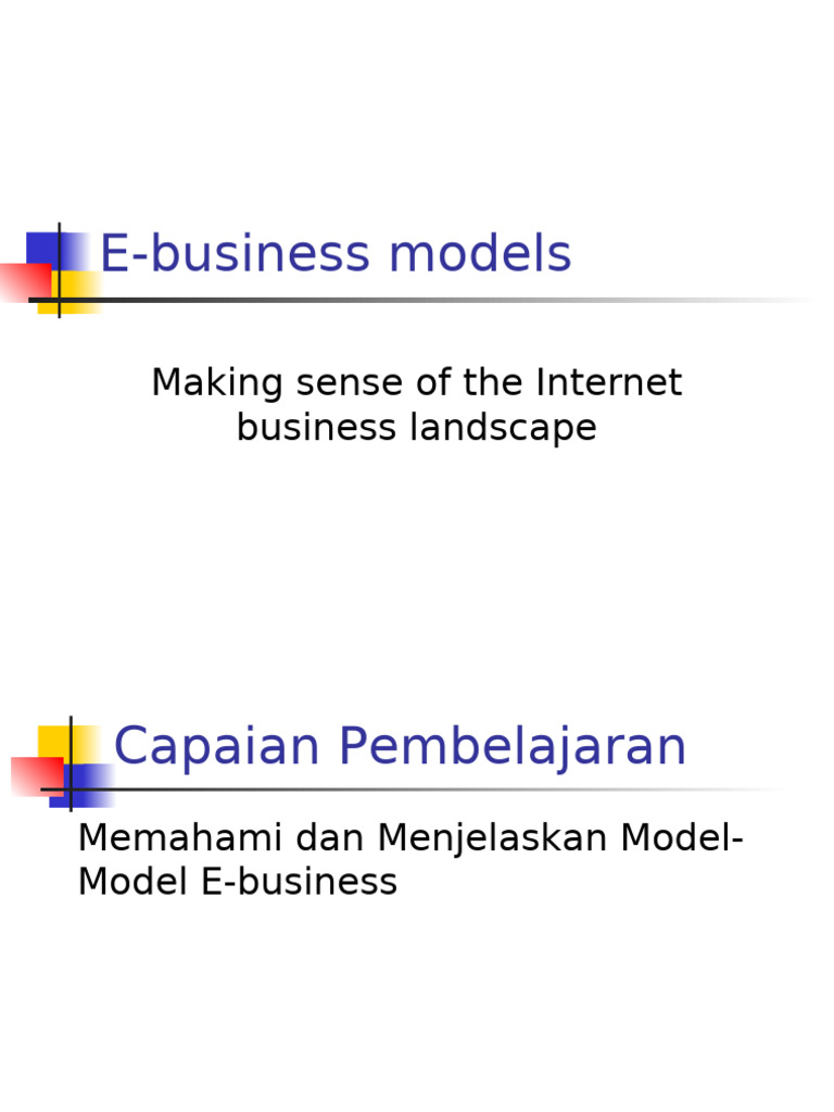 CH 4 EBusiness Model ES - 1 | PDF | Business Model | Electronic Business