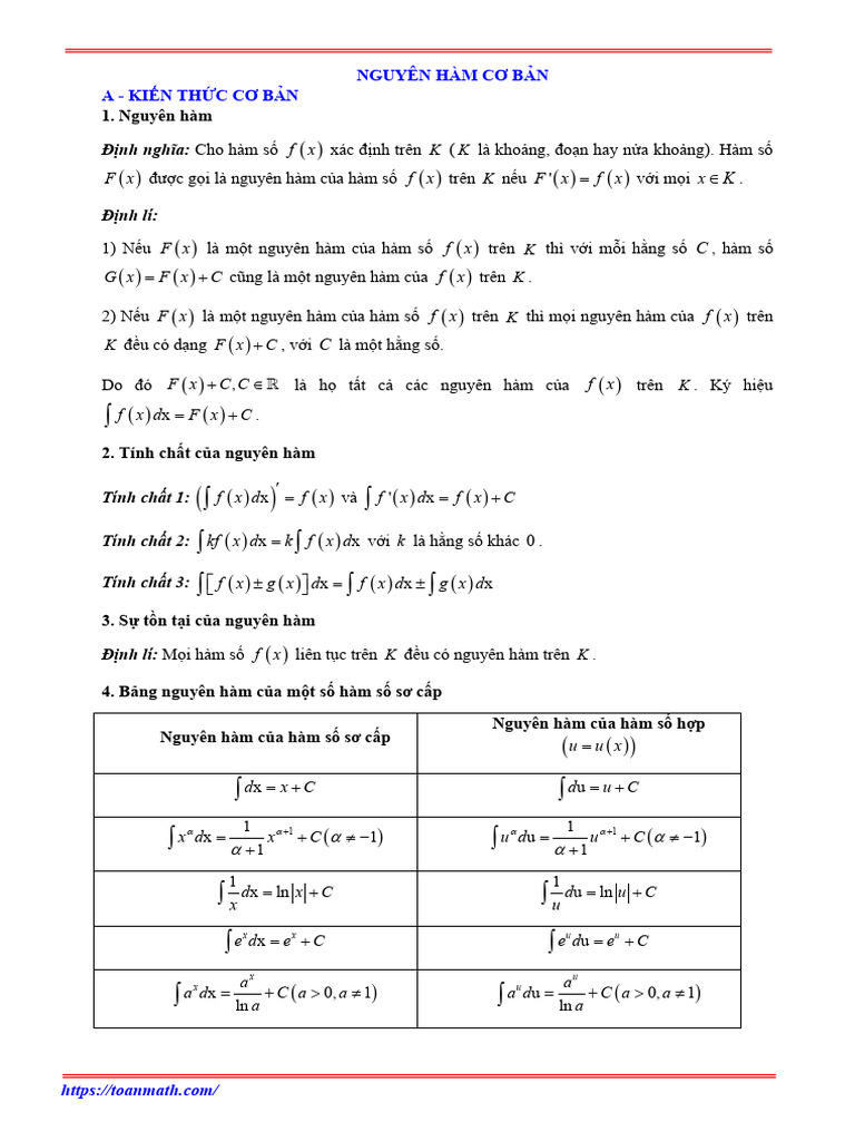 Toanmath Pdfbai Tap Trac Nghiem Nguyen Ham Co Dap An Va Loi Giai - PDF 5 | PDF