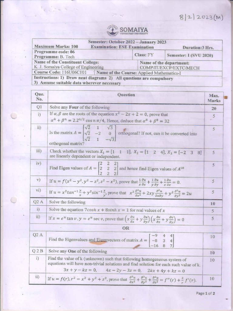 Sem.i Oct.2022-Jan.2022.app - Mths.-I. Engg - Phys. Engg. Chem - Engg ...