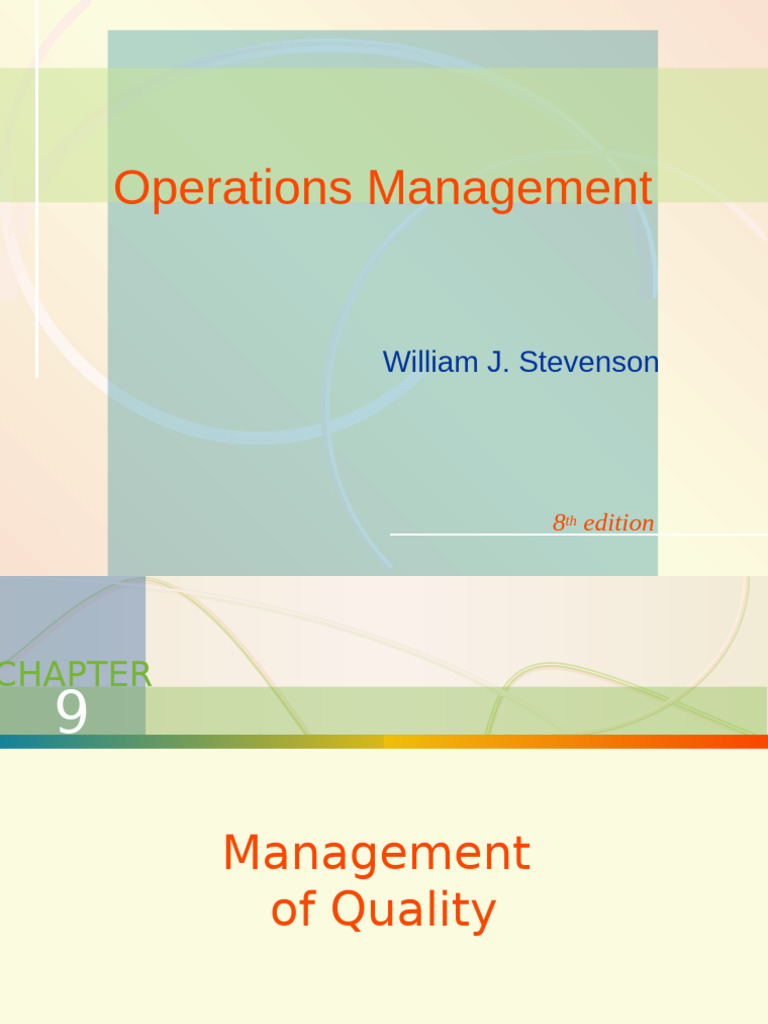 Chap009 Management of Quality | PDF | Six Sigma | Quality Management