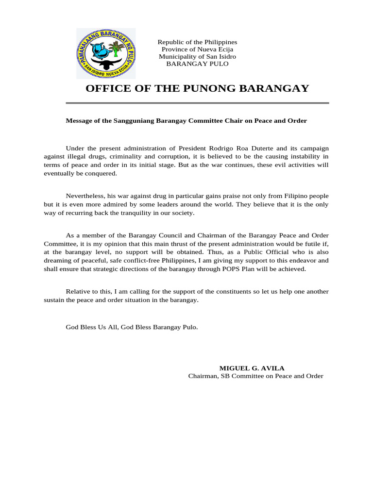 Reso. Peace and Order | PDF | Government