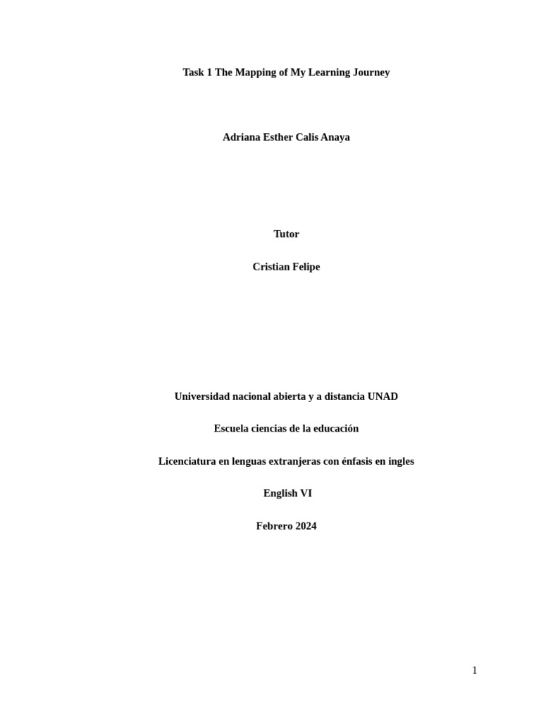Task 1 The Mapping of My Learning Journey | PDF | English Language ...