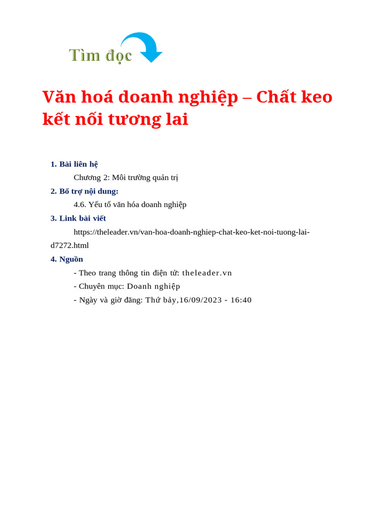 Chương 2 Môi trường quản trị QTH | PDF