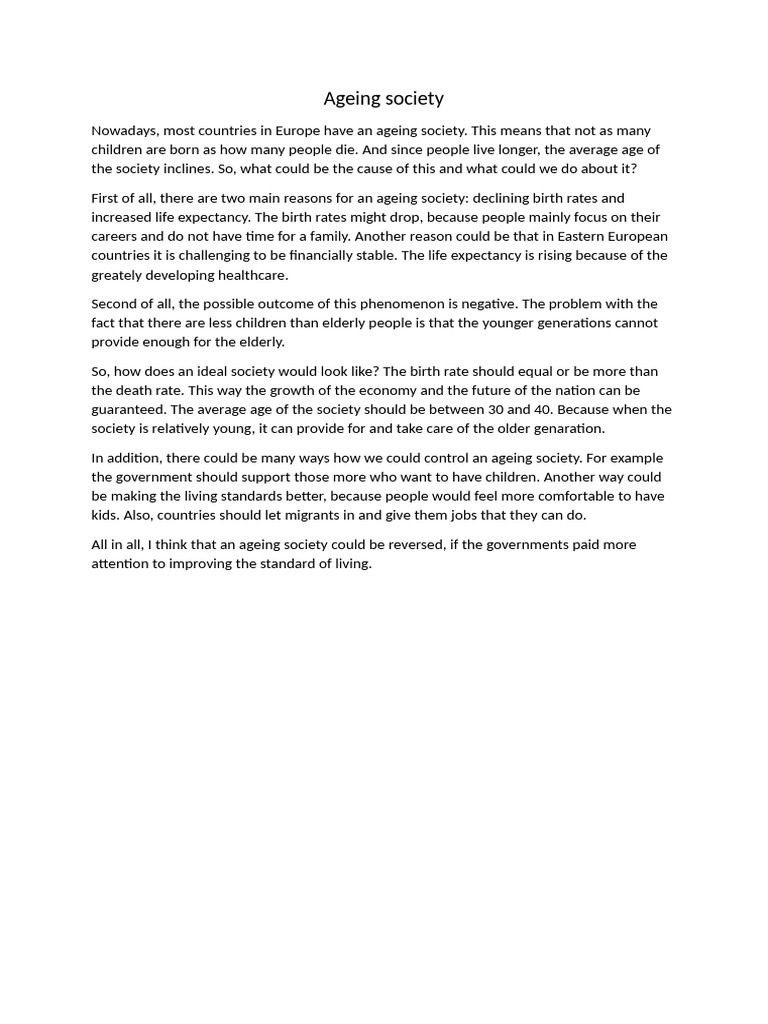 Ageing Society | PDF