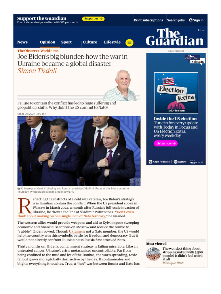 Joe Biden's Big Blunder - How The War in Ukraine Became A Global ...