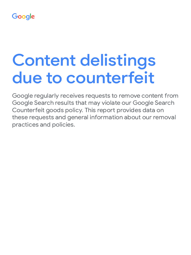 Counterfeit Delistings - 2023 6 1 - 2024 5 31 - en - v1 | PDF ...