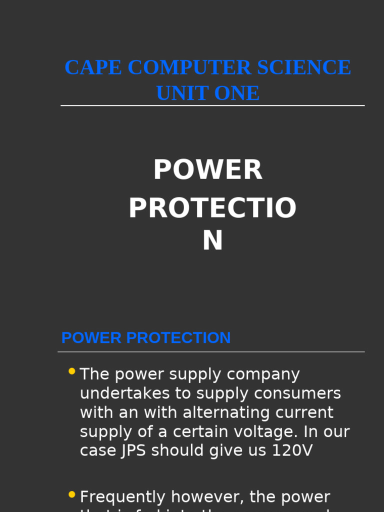 Power Protection CAPE Computer Science | PDF | Power Supply ...