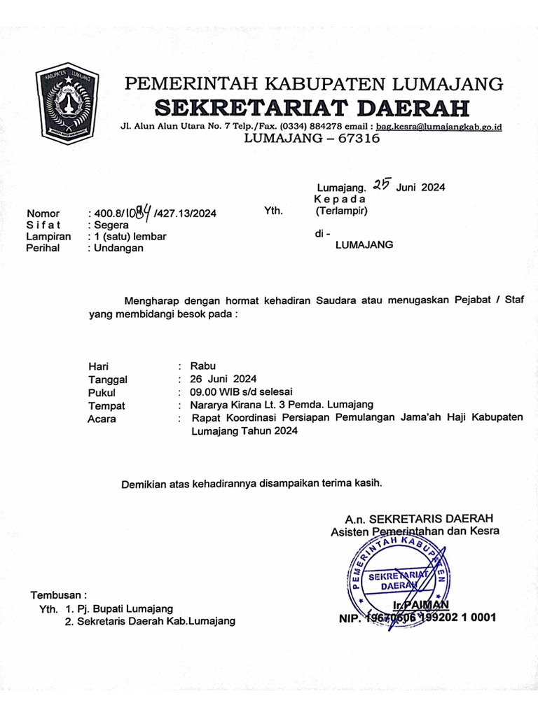 Rakor Pemulangan Haji 2024 | PDF