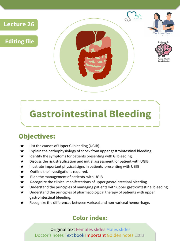 L26 - GI Bleeding | PDF | Gastrointestinal Tract | Anemia