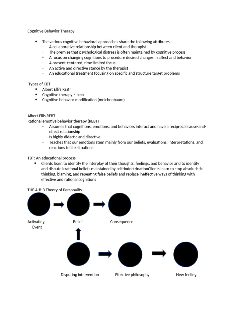 Cognitive Therapy | PDF | Rational Emotive Behavior Therapy | Cognitive ...