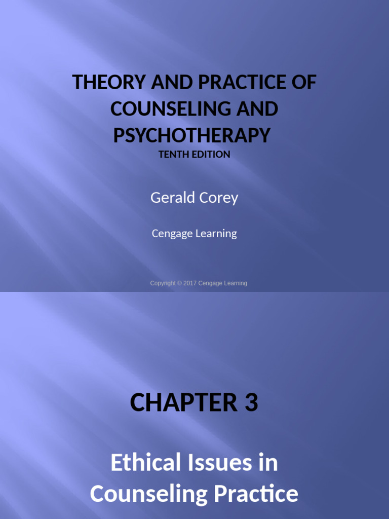 Corey10e PPT Ch03+G&C | PDF | Psychotherapy | Counseling Psychology