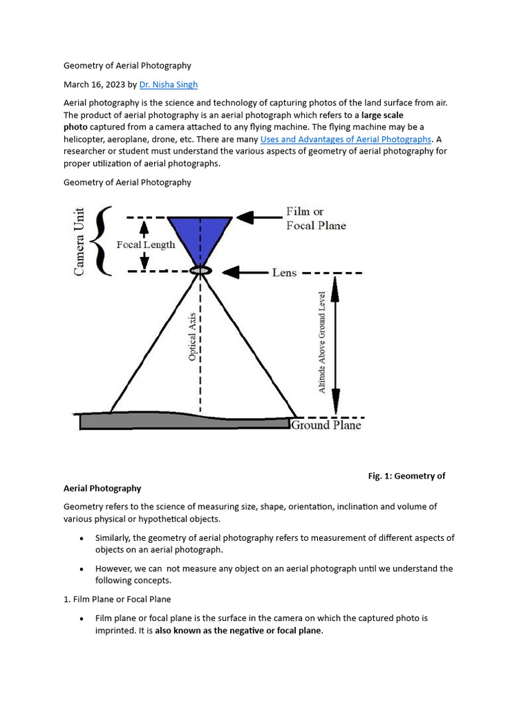 Geometry of Aerial Photography | PDF | Camera | Photograph