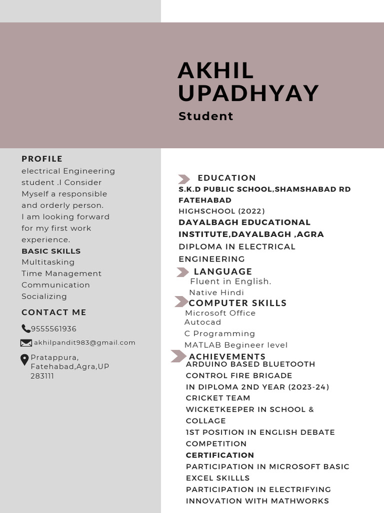 White Simple Student CV Resume | PDF