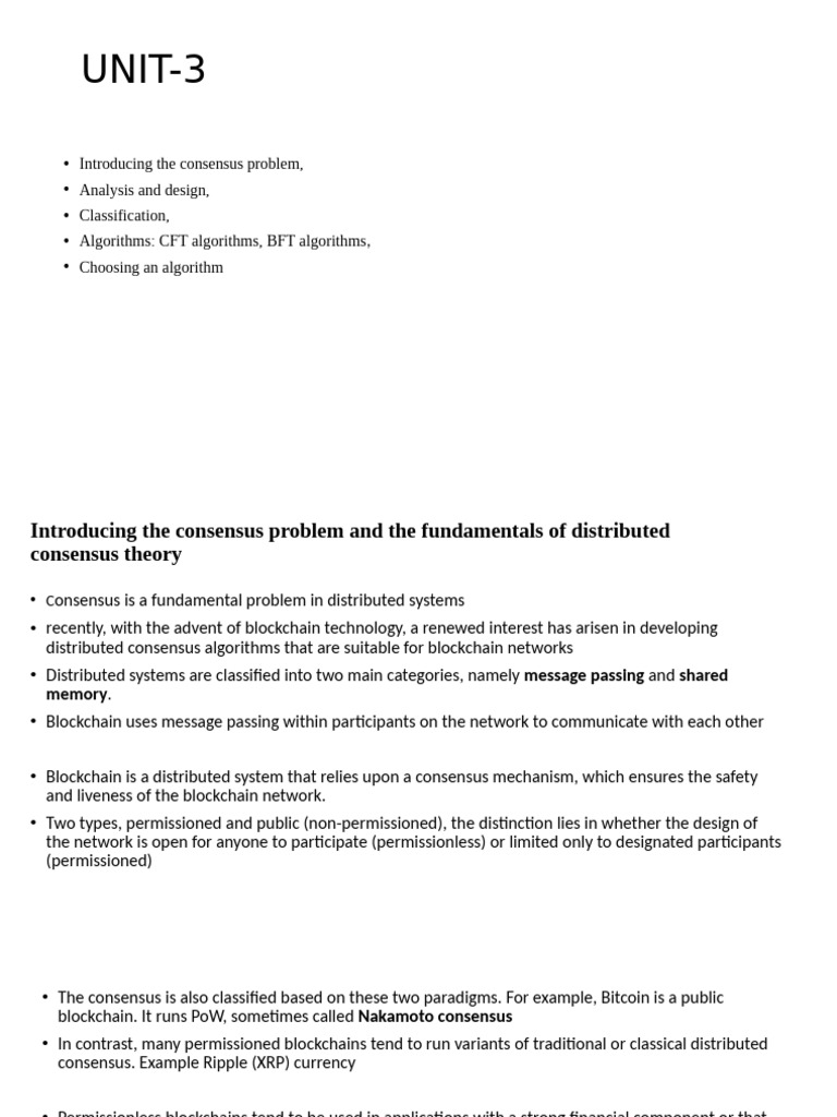 Unit 3-1 | PDF | Cryptocurrency | Replication (Computing)