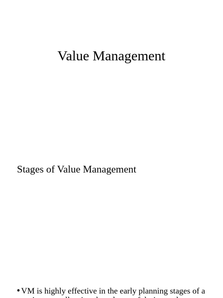 Presentation Stages of Value Management | PDF | Evaluation | Creativity
