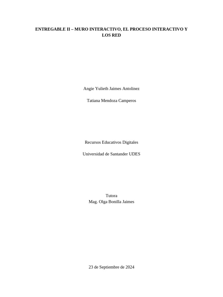 Entregable II Tatiana - Mendoza - Angie - Jaimes | PDF | Aprendizaje | Comunicación humana