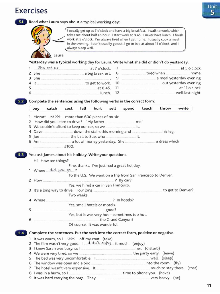 Past Simple HW | PDF