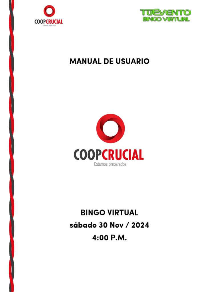 Manual de Usuario BINGO VIRTUAL COOPCRUCIAL | PDF | Informática