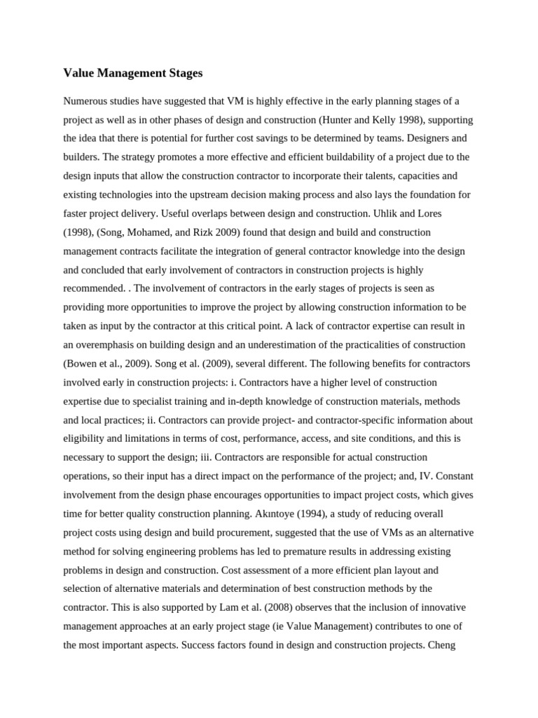 Value Management Stages | PDF | Evaluation | Brainstorming