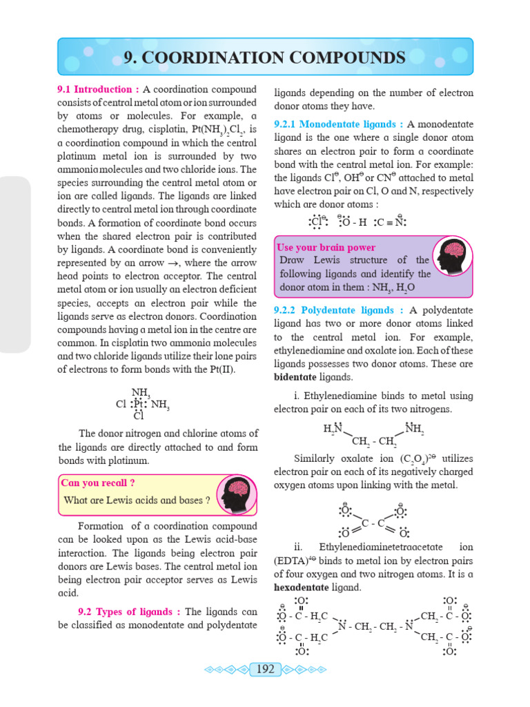 Coordination Chemistry Basics | PDF | Coordination Complex | Ligand