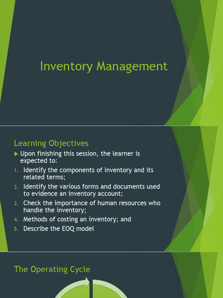Inventory Management | PDF | Inventory | Business Economics