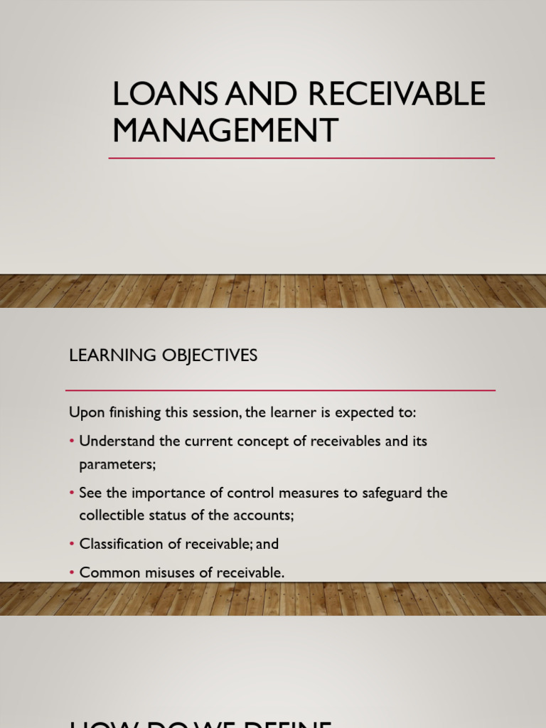 Loans and Receivable Management | PDF | Factoring (Finance) | Credit Card
