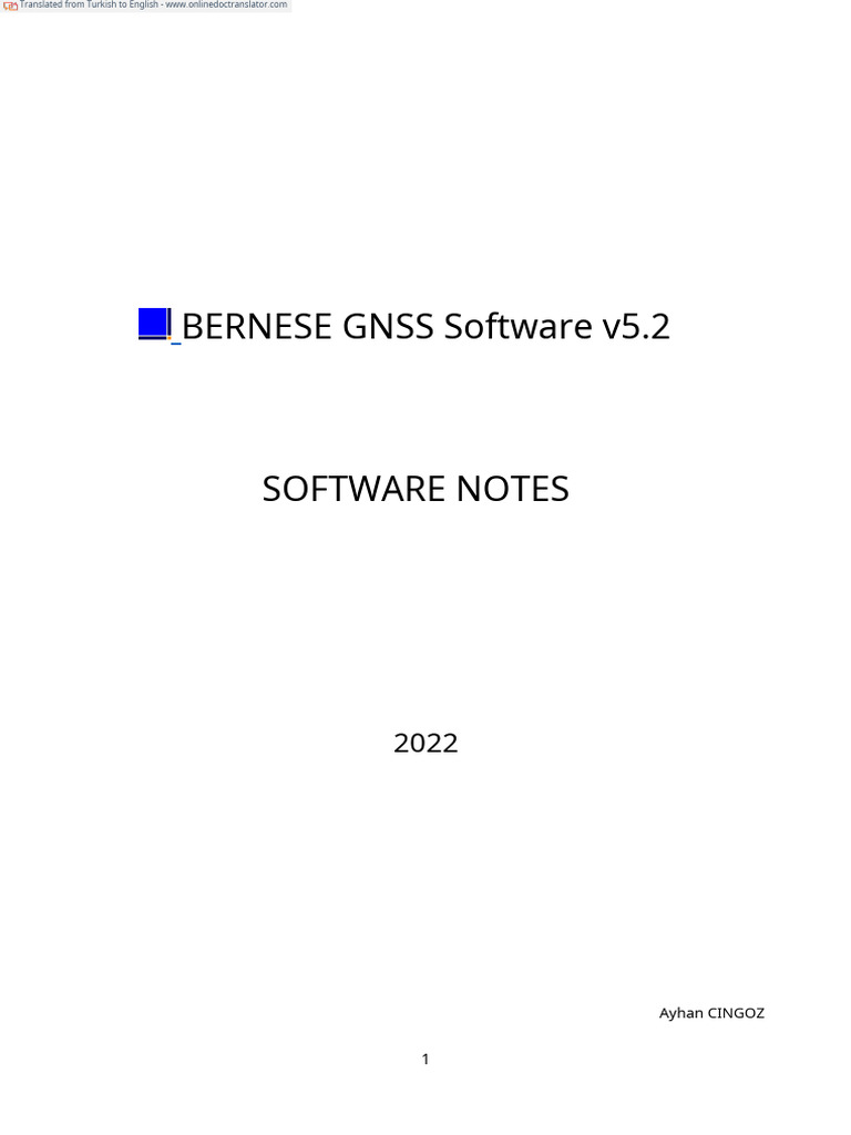 Bernese Notları 2022.tr - en | PDF | Errors And Residuals | Computer File