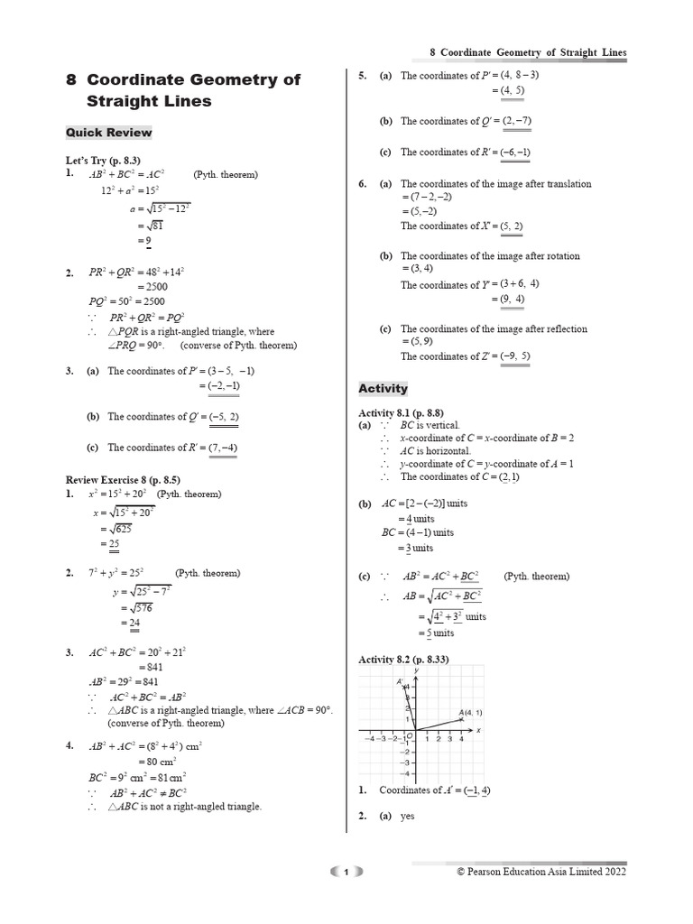 Junior Secondary Mathematics in Action 3B - Chapter 08 Coodinate ...