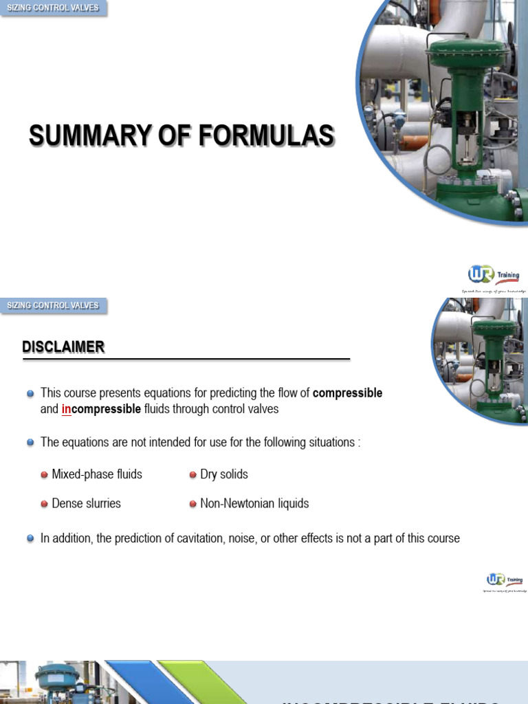 1 +Summary+of+Formulas | PDF | Fluid Dynamics | Reynolds Number