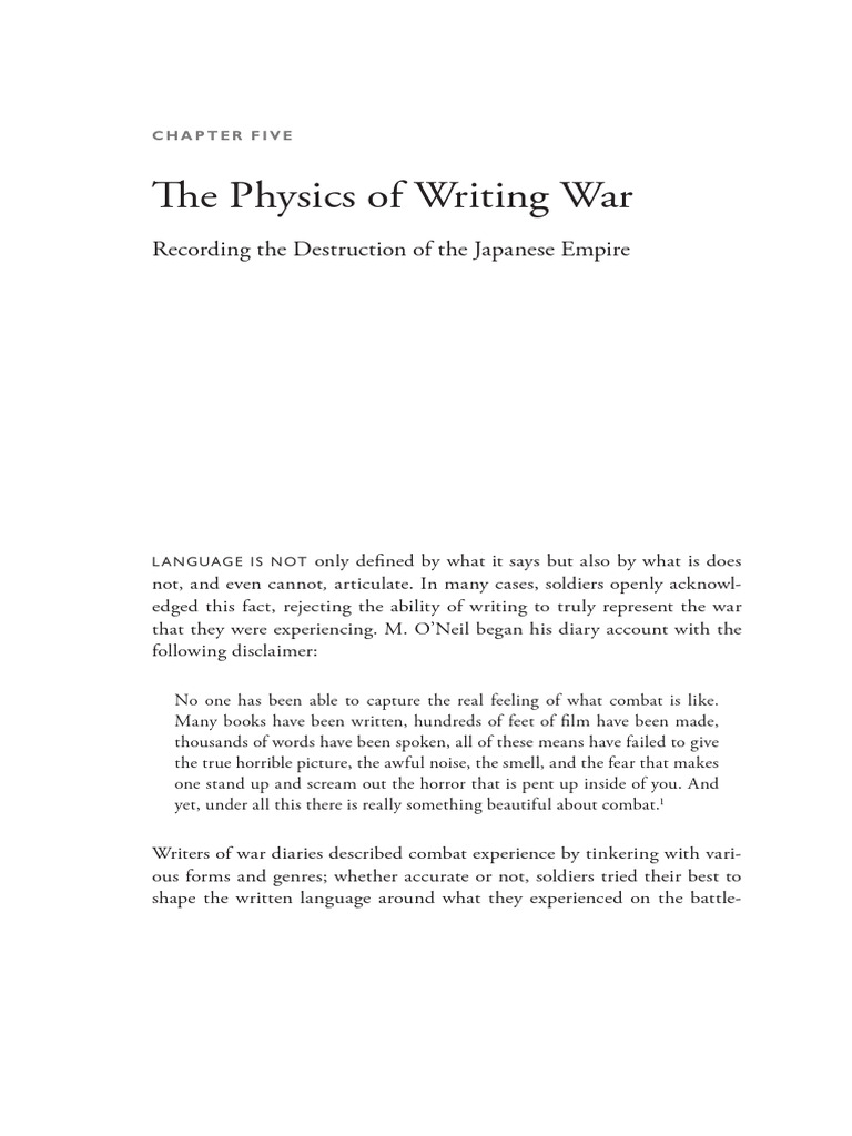 Writing War Soldiers Record The Japanese Empire (Chapter 5) | PDF ...