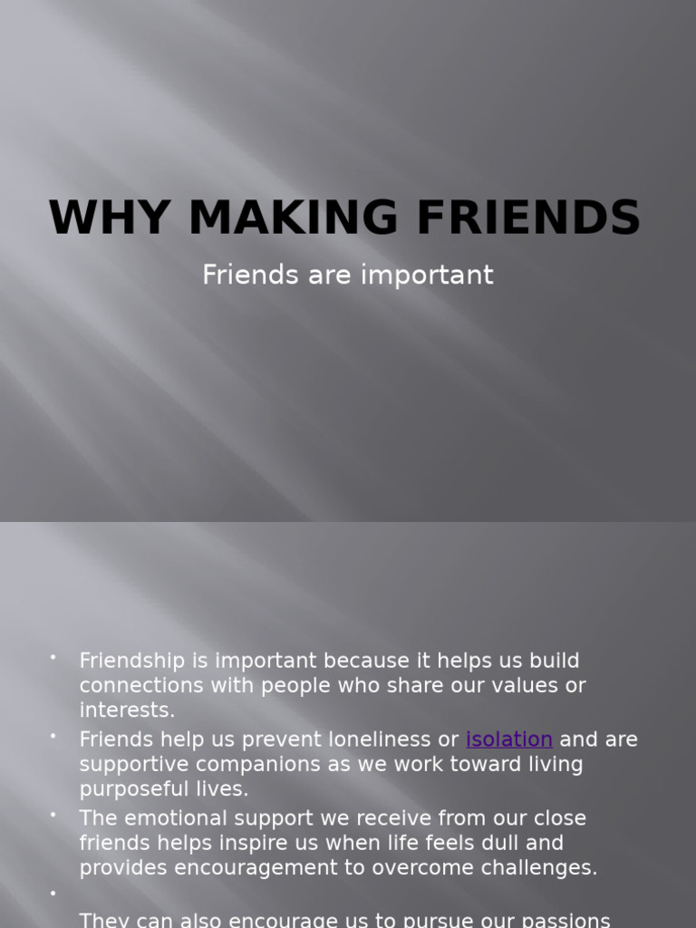 Why Making Friends | PDF
