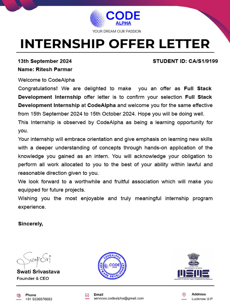 CODEalpha Internship | PDF