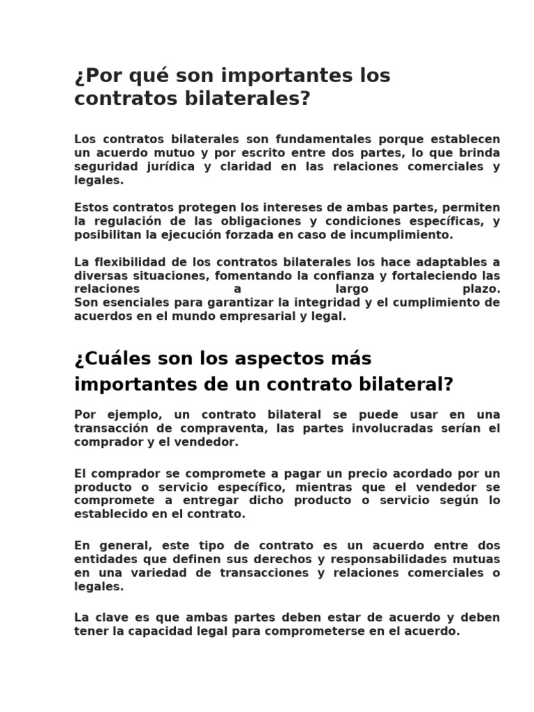 Contratos Bilaterales | PDF | Interés | Business
