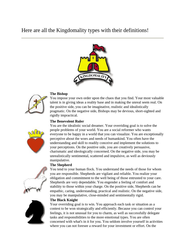 8 Kingdomality Types | PDF | Psychological Concepts | Cognition