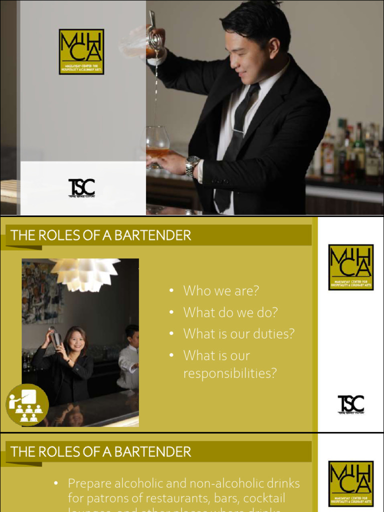 Part 2 Duties and Responsibilities of Bartender | PDF | Drink | Alcoholic Beverages