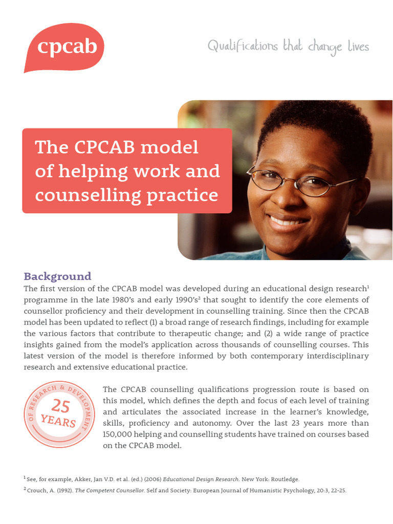 The CPCAB Model of Helping Work and Counselling Practice. | PDF | Mental Disorder | Mental Health