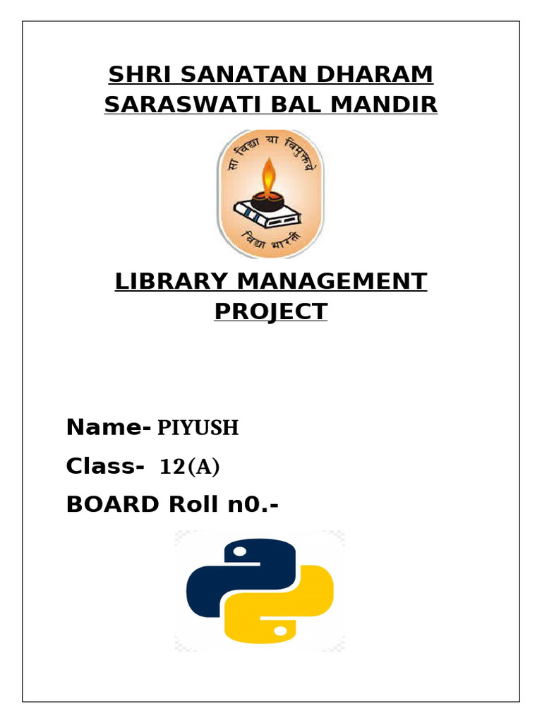 Shri Sanatan Dharam Saraswati Bal Mandir | PDF | Databases | Computing