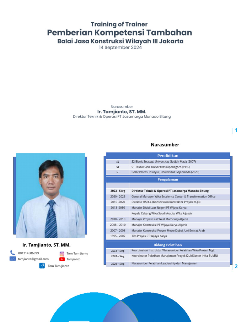 Materi 01 Jadual Biaya Dan Mutu Proyek BJKW III Jakarta | PDF