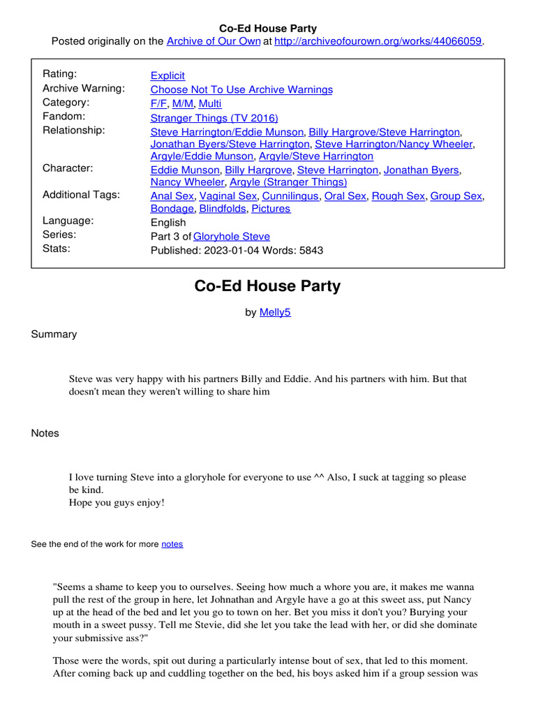 Group Sex at a Co-Ed House Party | PDF