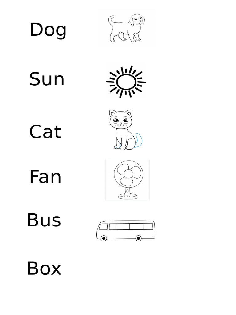 UKG Worksheet 3 Letter Words | PDF
