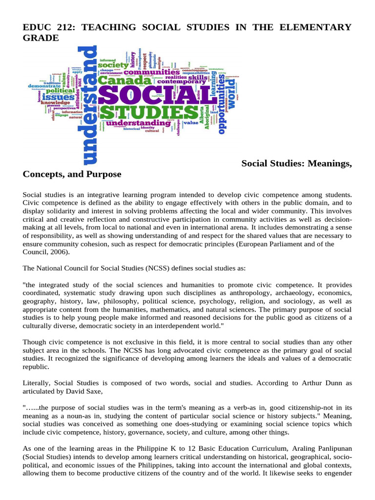 Teaching Social Studies in Elementary | PDF | World Wide Web | Internet & Web