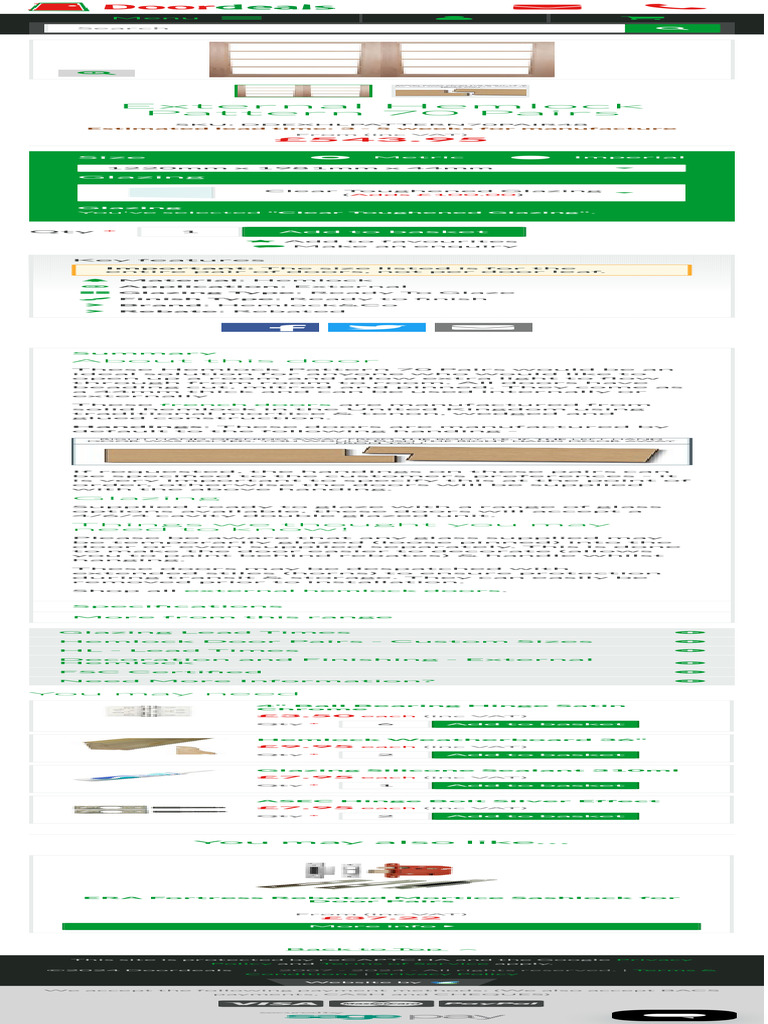 External Hemlock Pattern 70 Pairs From 443.95 - External French Doors ...