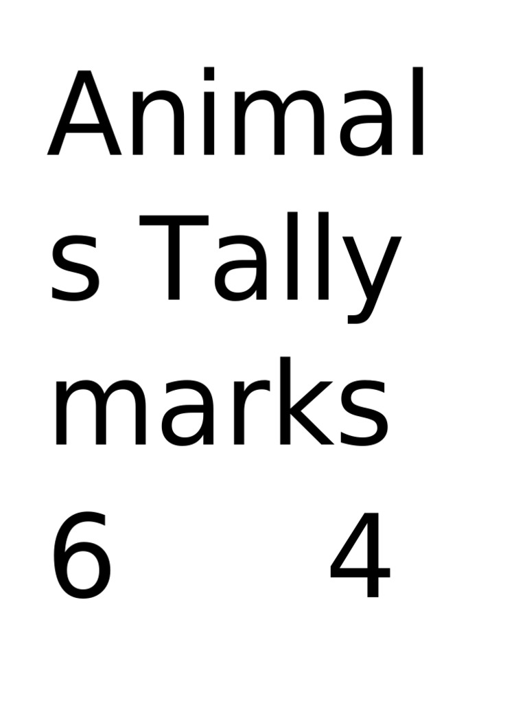 Animals Tally Marks | PDF