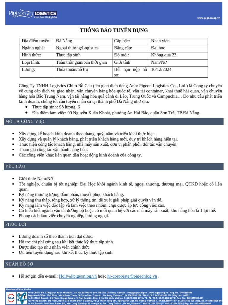 Mau Thong Tin Tuyen Dung Thuc Tap Sinh P.VTND 1 | PDF