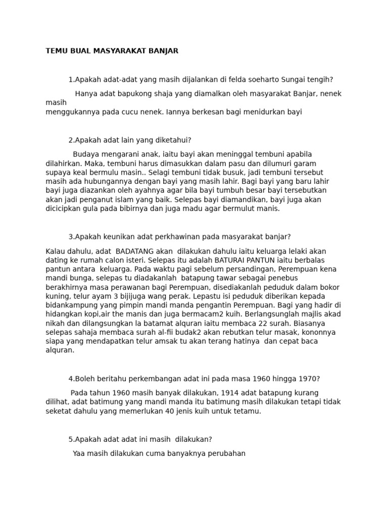 Temu Bual Draft | PDF