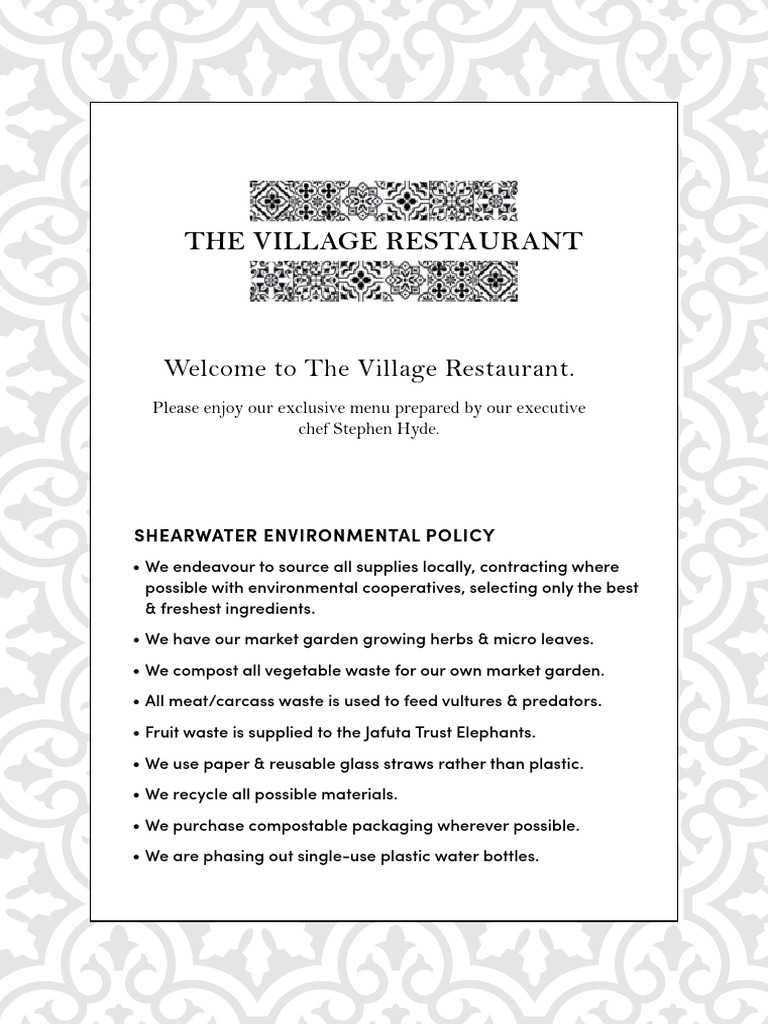 The Village Restaurant Menu & Prices | PDF | Salad | Hamburgers