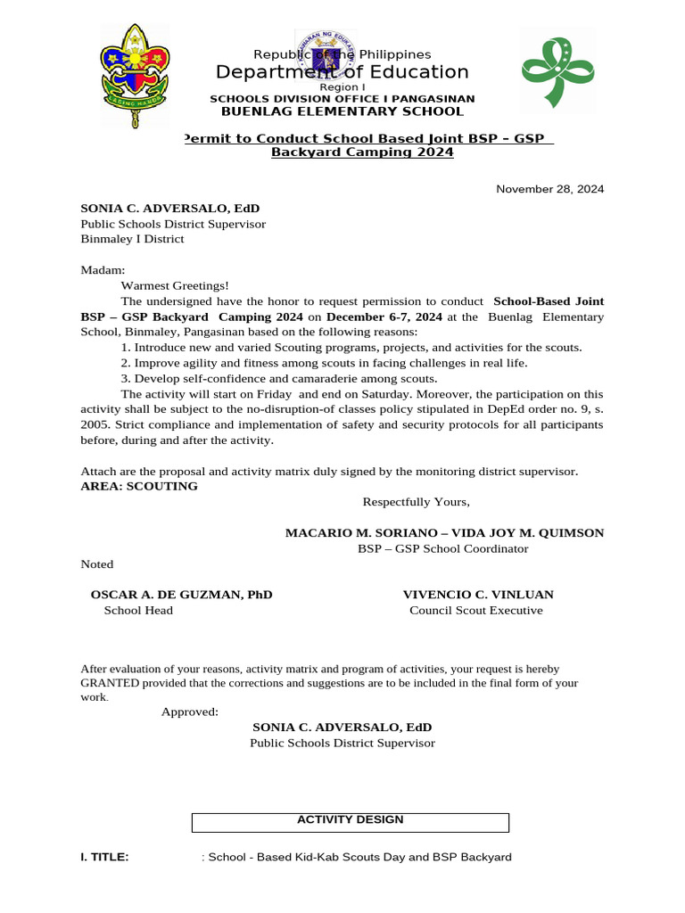 Joint BSP-GSP kId-kab-star-twinklerCamporal-2024 | PDF | Scouting | Boy ...