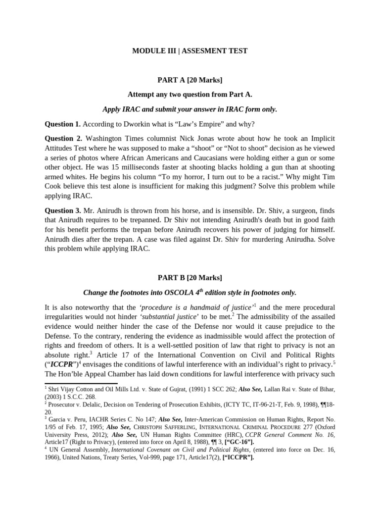 Module 3 Assesment Test | PDF | International Criminal Court | Courts